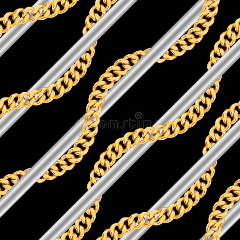 Seamless Pattern of Golden Chains. Curved Waves, Designed with Diagonal ...