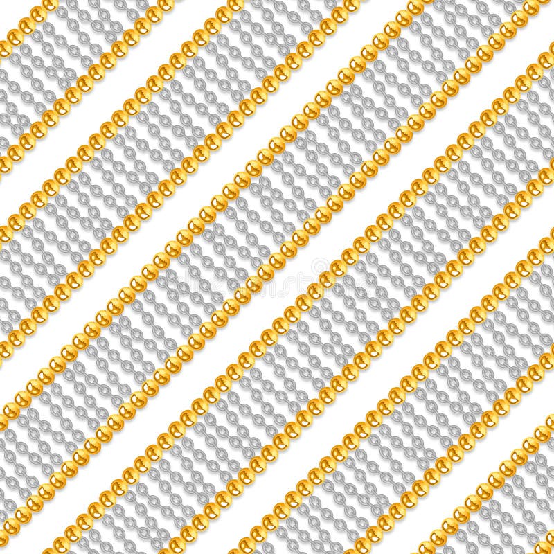 Seamless Pattern of Golden Chains Designed with Diagonal Form Ready for ...