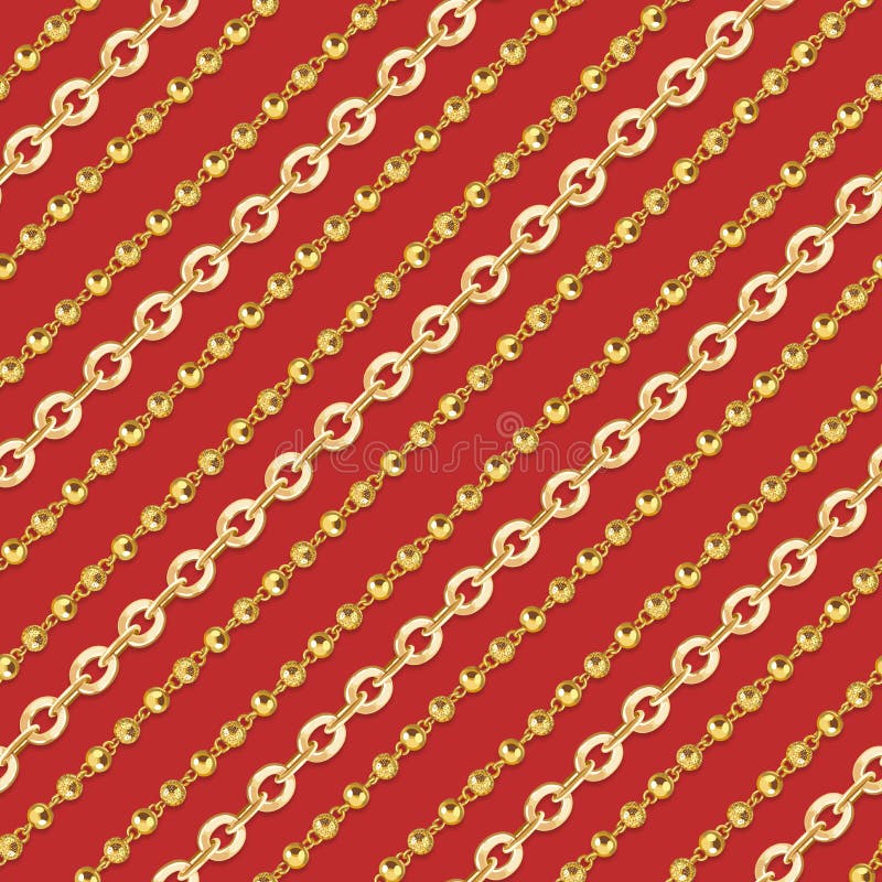 Seamless Pattern of Golden Chains Designed with Diagonal Form Ready for ...