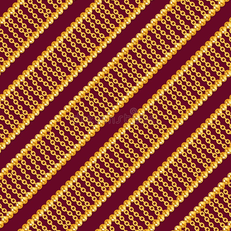 Seamless Pattern of Golden Chains Designed with Diagonal Form Ready for ...