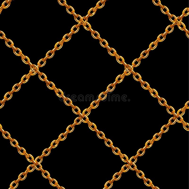 Seamless Pattern of Golden Chains Isolated on Background Stock ...