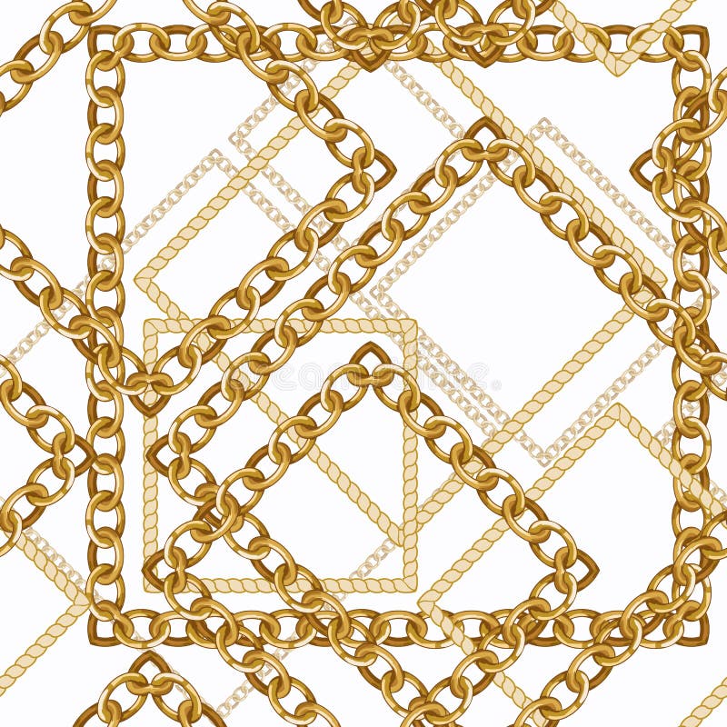 Seamless Pattern with Golden Chains. Vector Illustration. Stock Vector ...