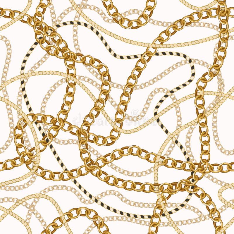 Golden Chains Kept Toghether by a Central Chain Element Stock ...