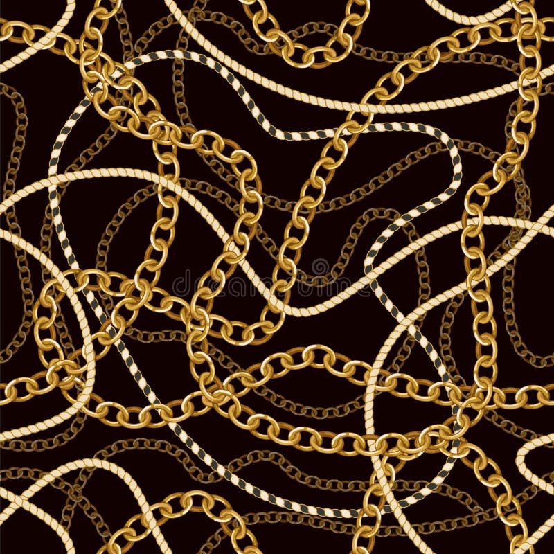 Seamless Pattern with Golden Chains. Vector Illustration. Stock Vector ...
