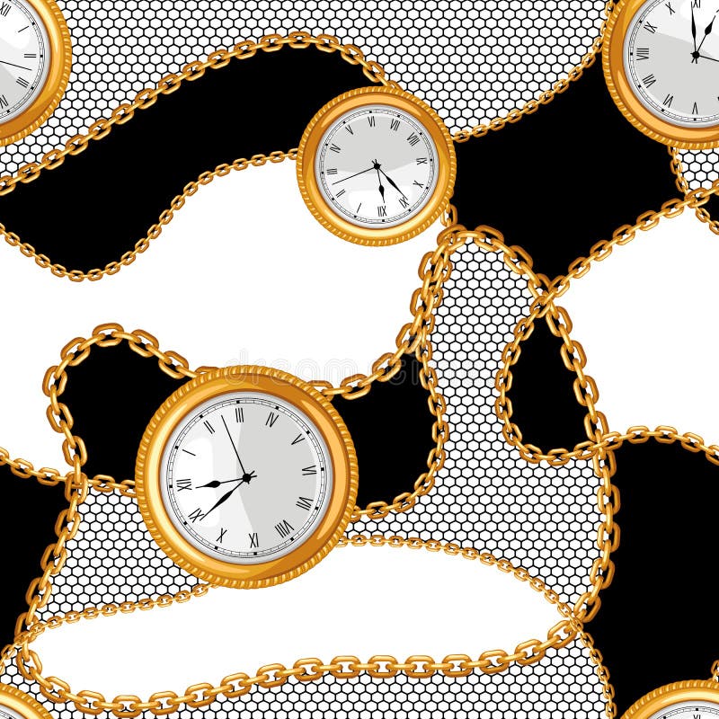 Clock Metal Chains stock illustration. Illustration of many - 128759238