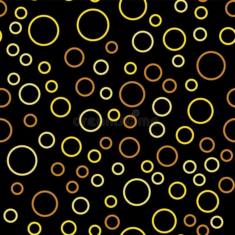 Seamless Pattern. Golden Circle Geometry in Modern Style on a Black ...