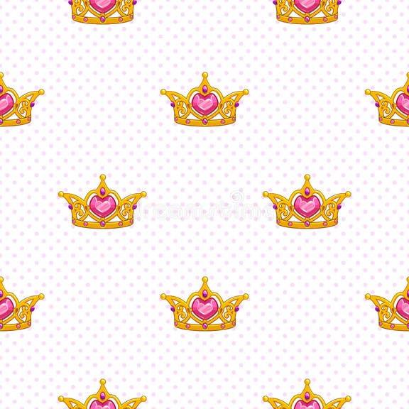 Seamless Pattern with Golden Crown Stock Vector - Illustration of king ...