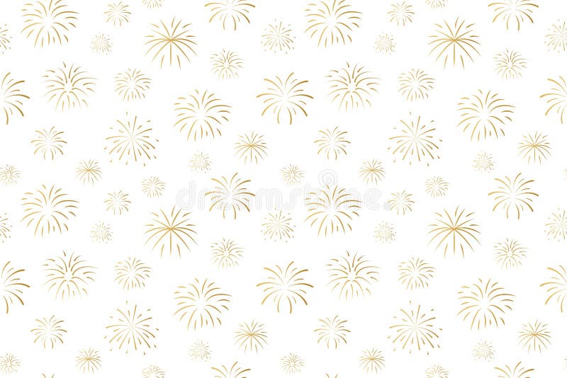 Seamless Pattern with Golden Fireworks, New Year Eve Celebration ...
