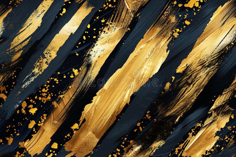 Seamless Pattern with Golden Paint Brushstrokes. Repeatable Texture ...