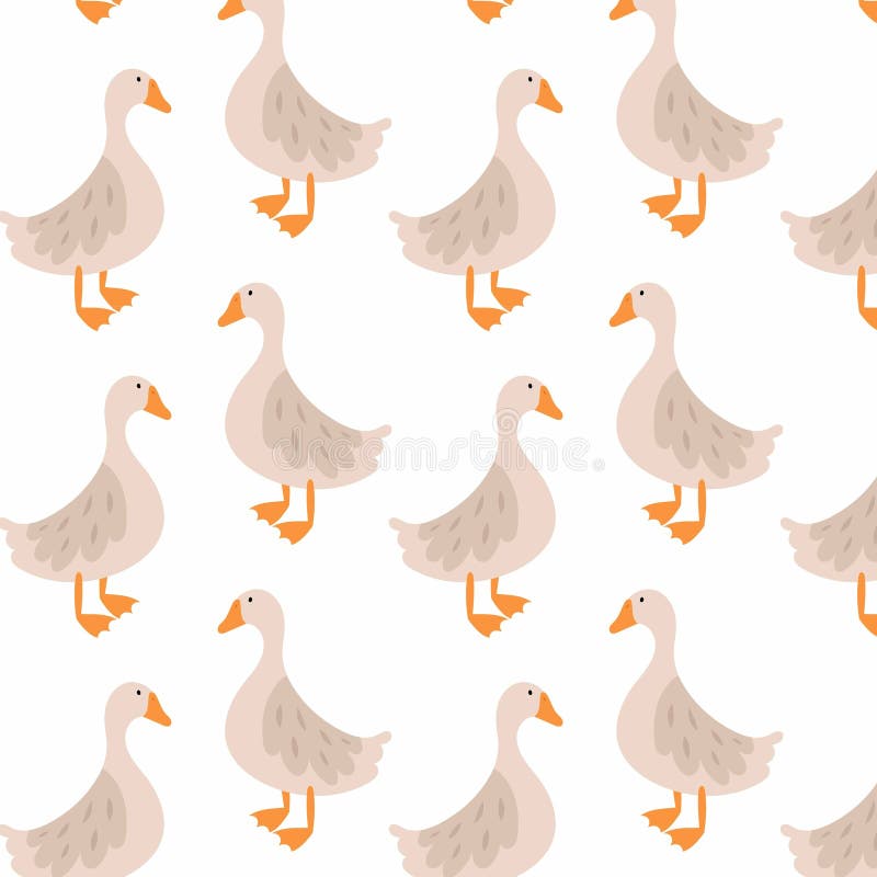 Seamless Pattern with Goose. Spring Background for Your Design. Cute ...