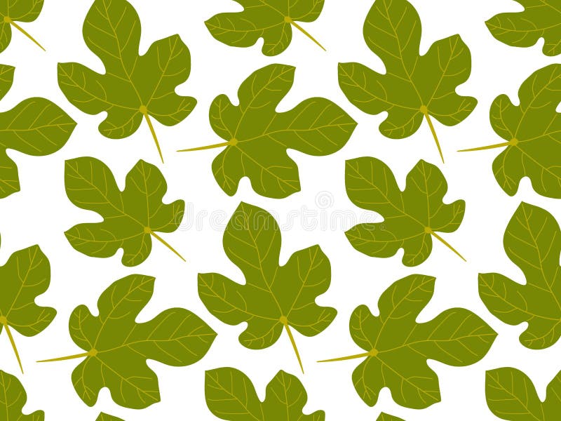 Seamless Pattern with Grape or Fig Leaves. Foliage Seamless Art Pattern ...