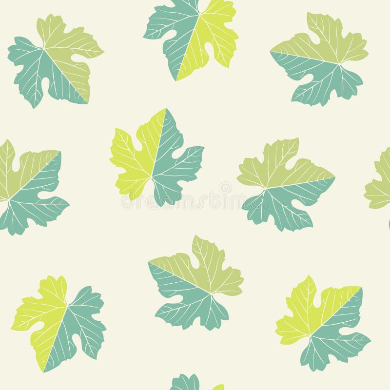 Seamless Pattern of Grape Leaves Stock Vector - Illustration of leaf ...