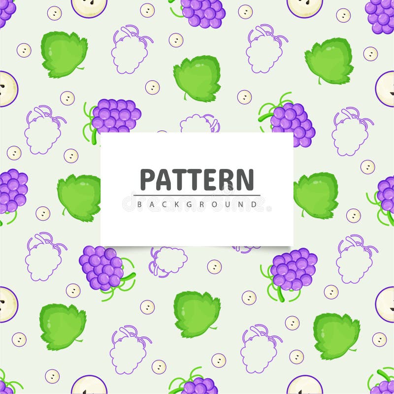 Seamless Pattern Grapes and Grape Leaves Stock Vector - Illustration of ...