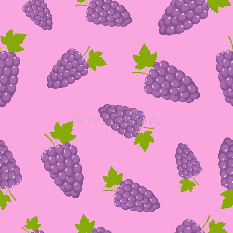 Seamless Pattern with Grapes Stock Vector - Illustration of plant ...