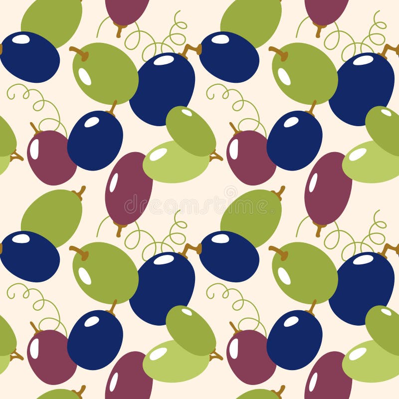 Seamless Pattern with Grapes. Vector Illustration. Stock Vector ...