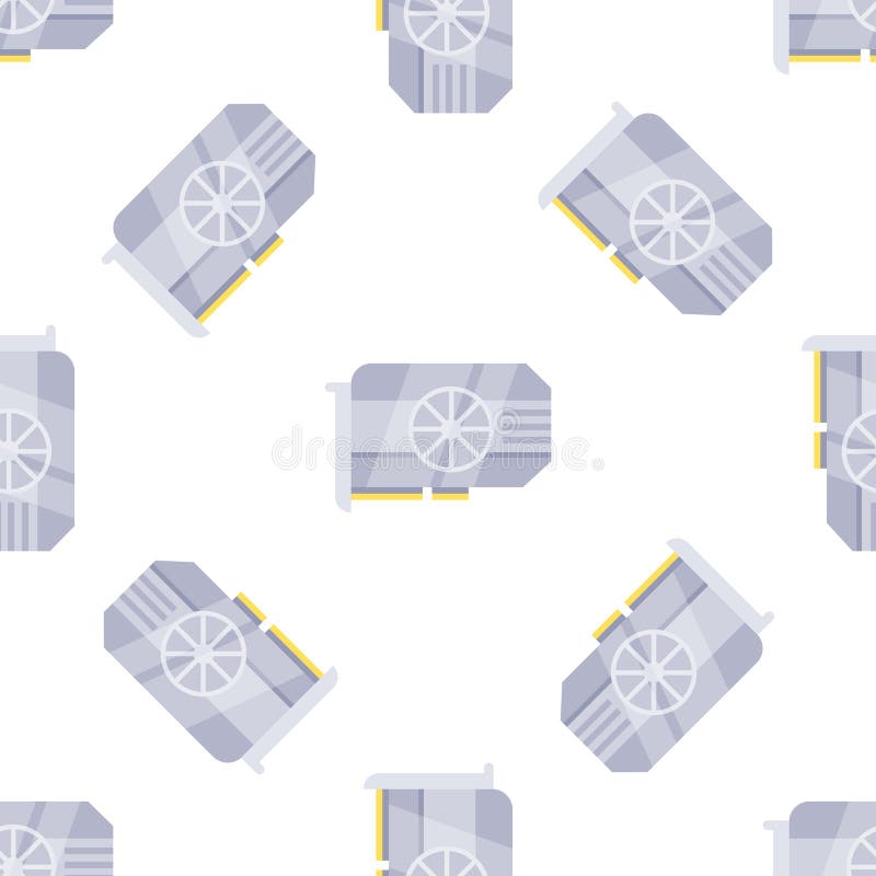 Seamless Pattern of Graphic Cards Showing Cooling Fans and Connectors ...