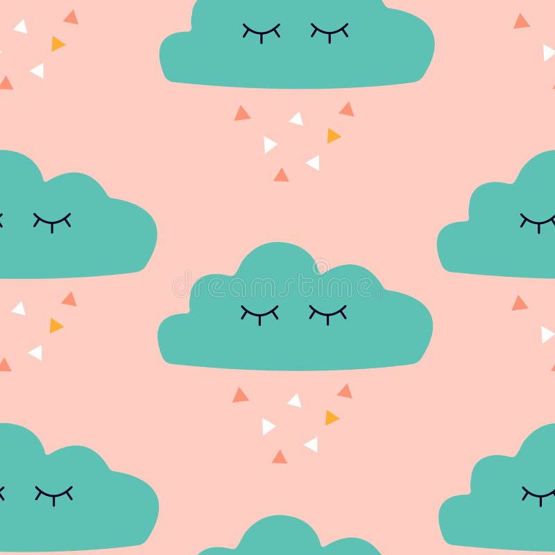 Seamless Pattern With Graphic Cartoon Clouds. Stock Vector ... Seamless Pattern With Graphic Cartoon Clouds. Stock Vector ...