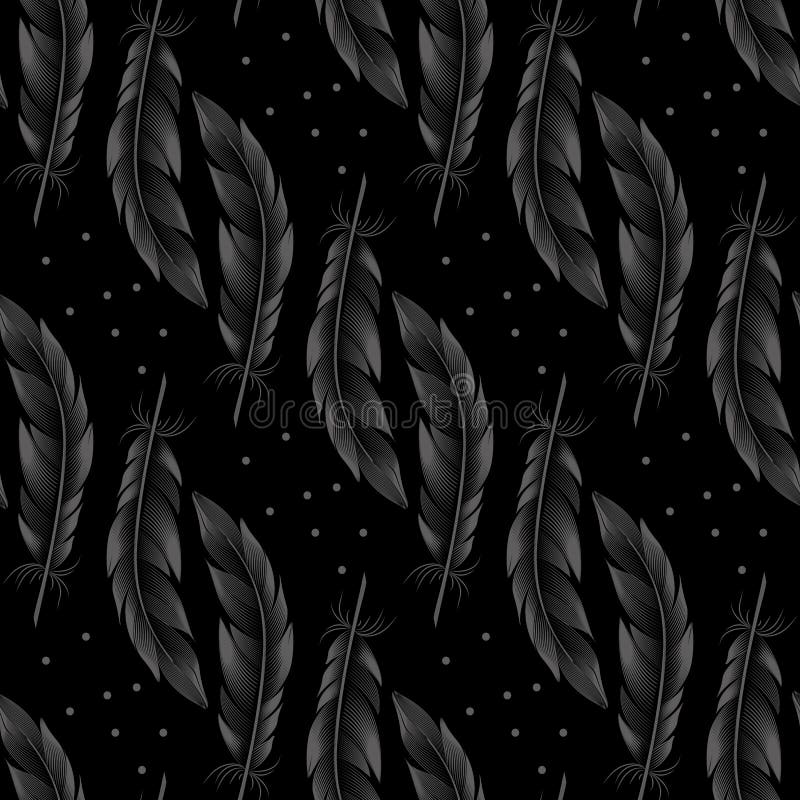 Seamless Vector Pattern Big Feathers Stock Illustrations – 56 Seamless ...