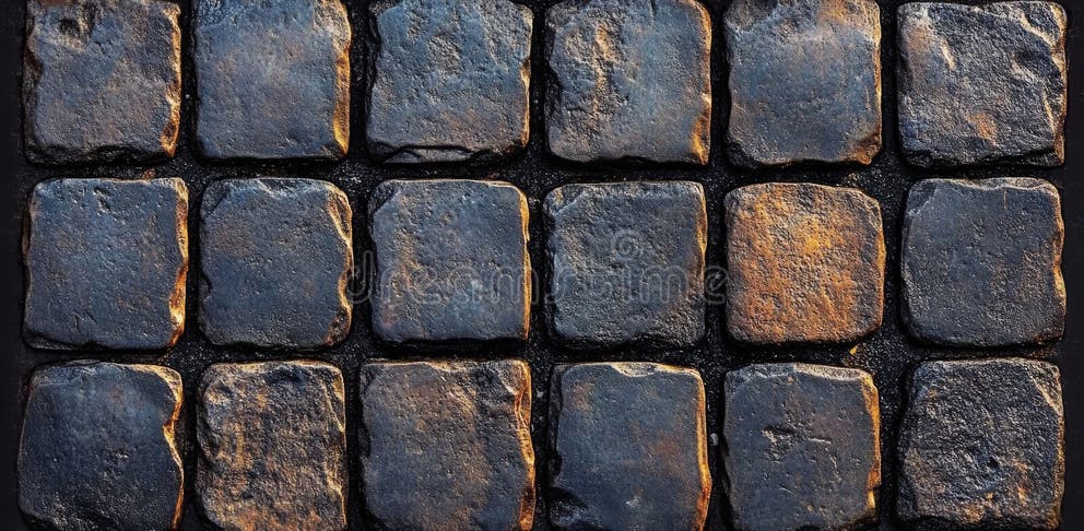 A Seamless Pattern of Gray Bricks and Square Stones Forming a Pavement ...