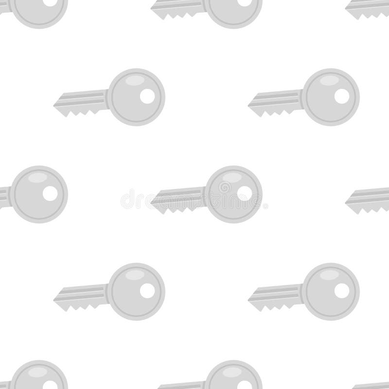 Gray Small Key Flat Icon Seamless Pattern Stock Vector - Illustration ...