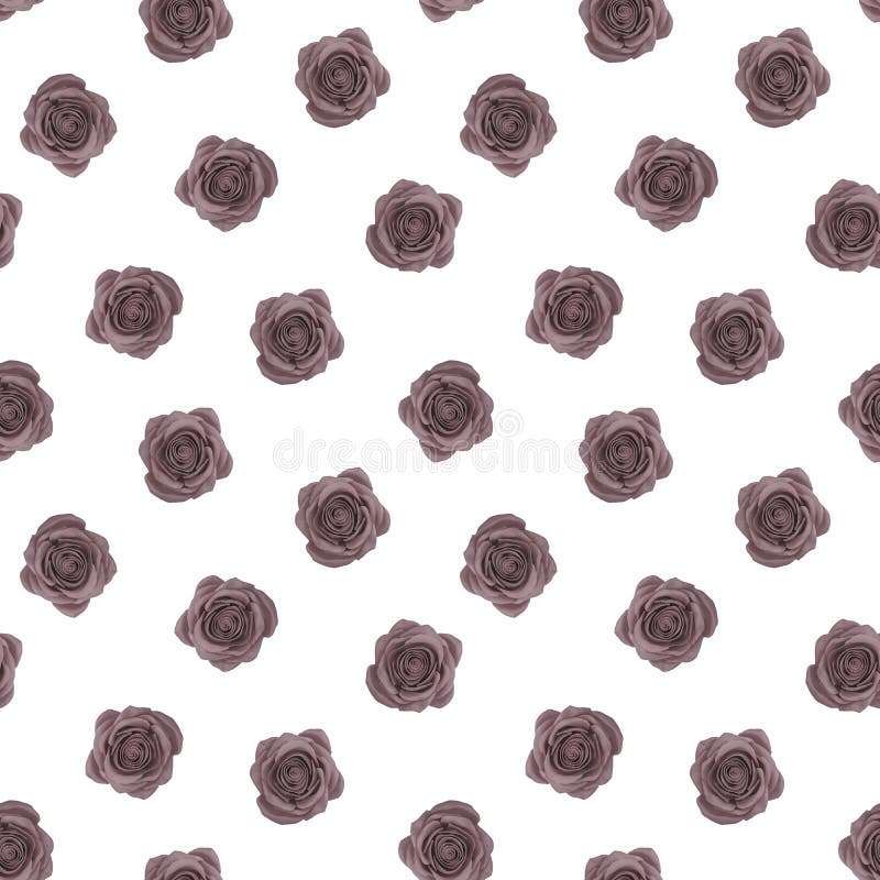 Seamless Pattern of Gray Roses Stock Illustration - Illustration of ...