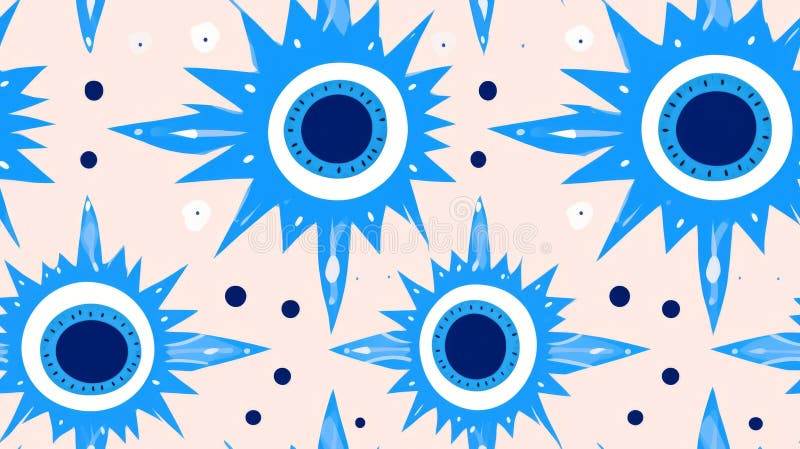 Seamless Pattern with Greek Eye. Blue Eyes are a Talisman and Amulet ...
