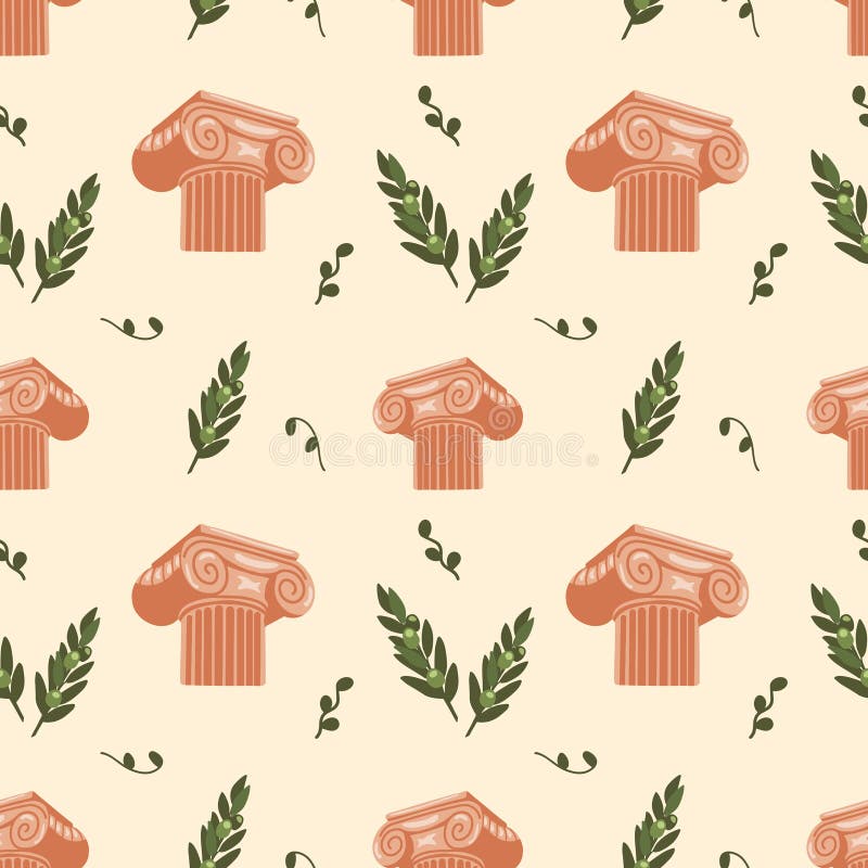 Seamless Pattern with Antique Ancient Greek Elements for a Unique ...