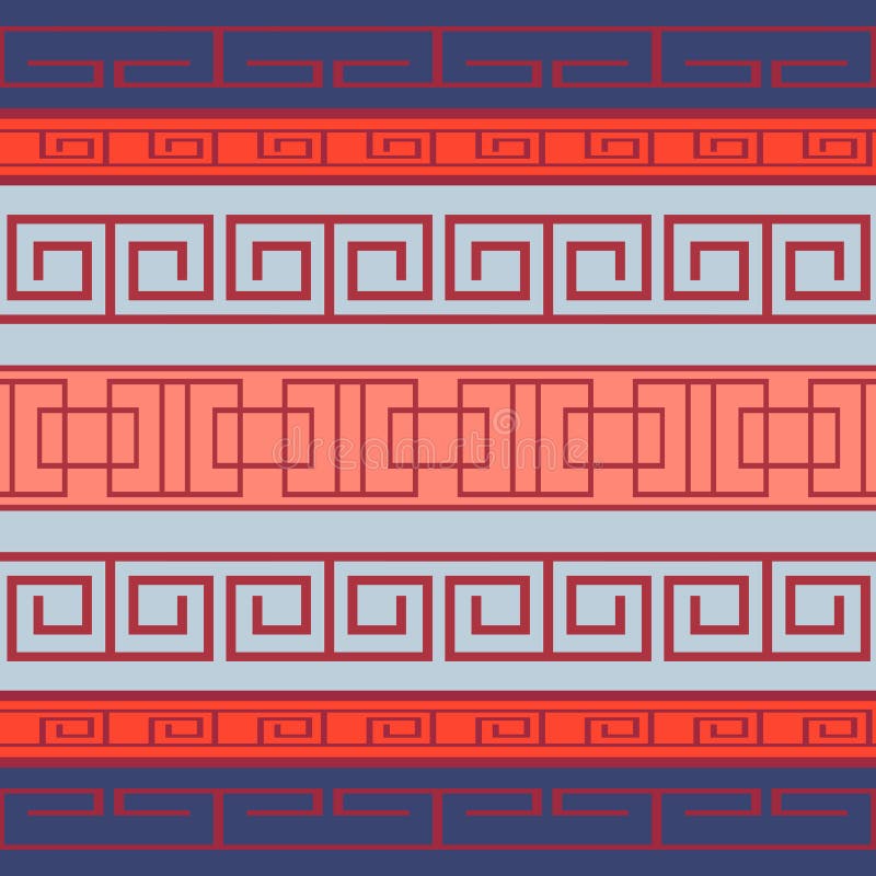 Seamless Pattern with Greek Pattern Stock Vector - Illustration of ...