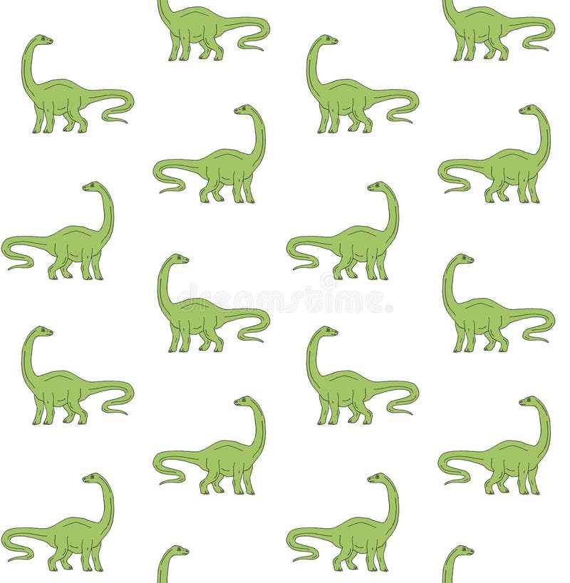 Green Diplodocus Flat Icon. Long Necked Herbivorous Dinosaur Stock ...