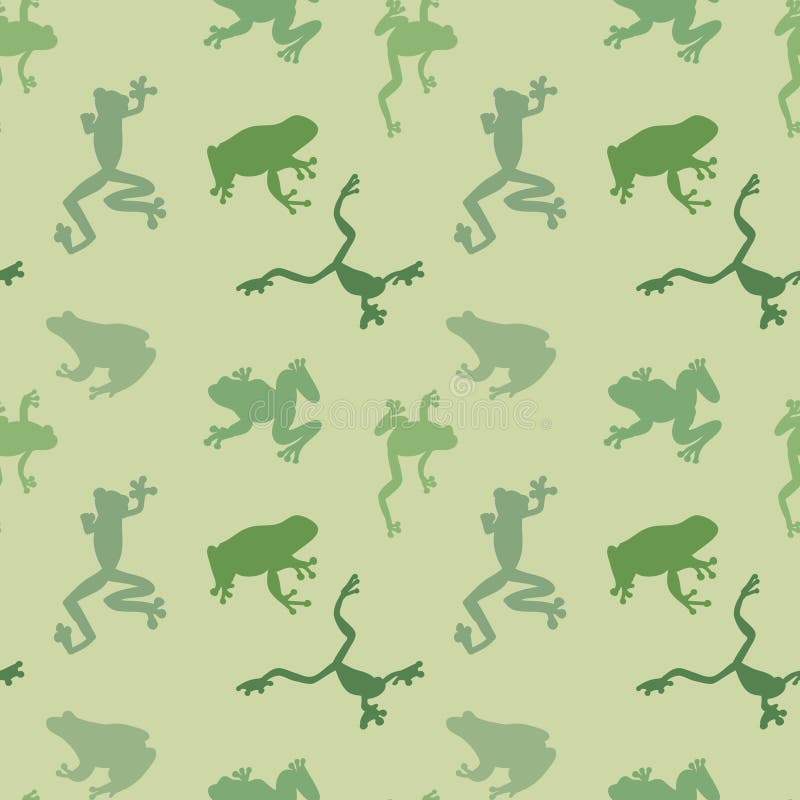 Seamless Pattern of Green Frog Stock Vector - Illustration of ...