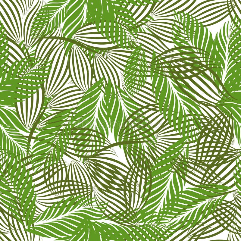 Seamless Pattern Green Graphic Tree Leaves. Vector Illustration Stock ...