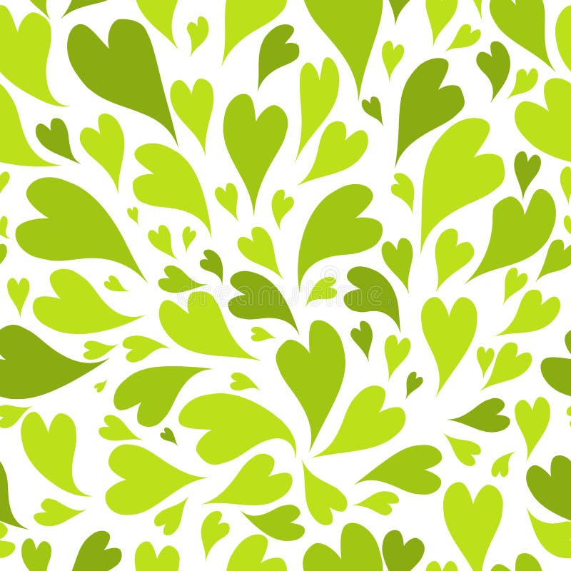 Seamless Pattern with Green Hearts for Your Design Stock Vector ...