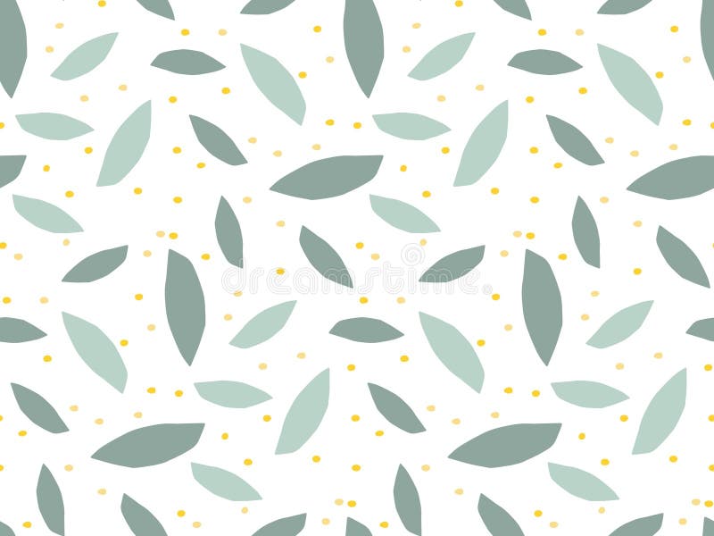 Seamless Pattern with Green Leaves. Green Fresh Leaves on White ...