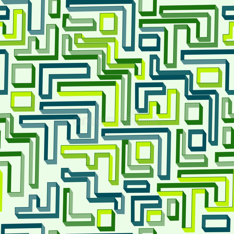 Seamless Pattern of Green Maze Stock Vector - Illustration of paper ...