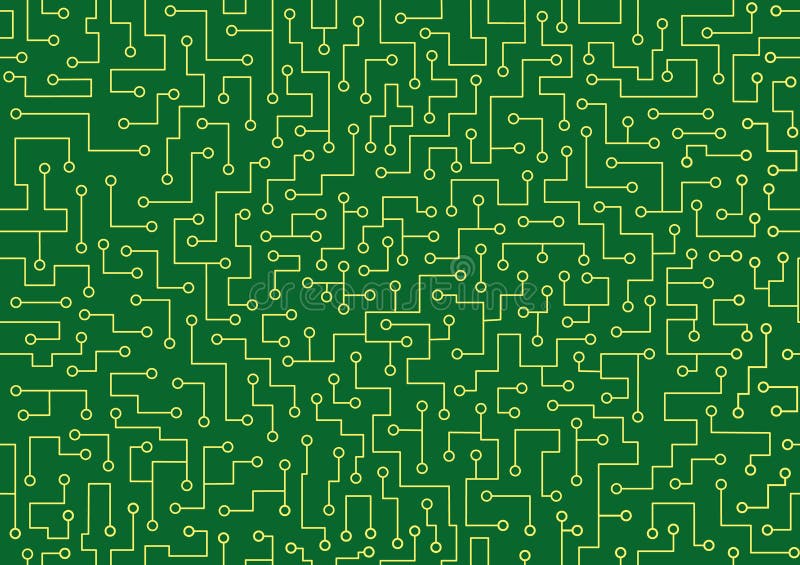Green Printed Circuit Board with Detailed Network Texture 3D Ill Stock ...