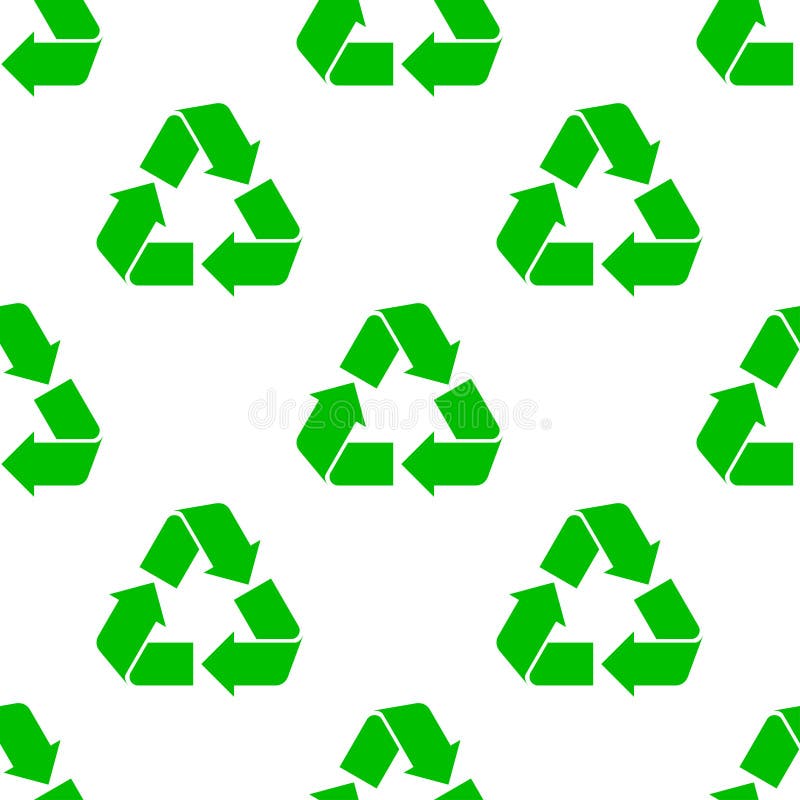 Seamless recycling pattern stock vector. Illustration of recycle ...