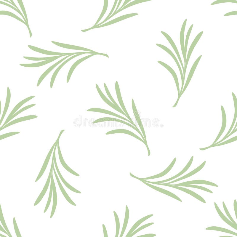 Seamless Pattern with Green Rosemary Branches, Vector Illustration with ...