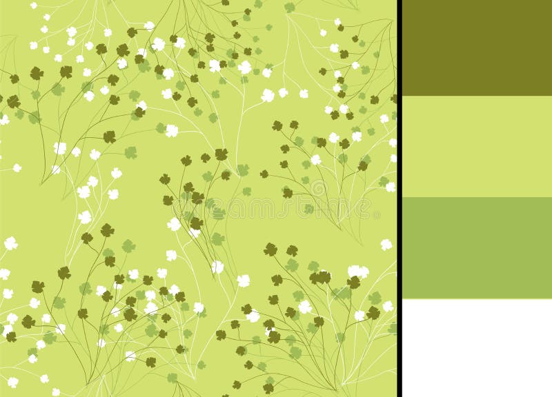Seamless Pattern with Greenery, Vector Floral Branches Stock Vector ...