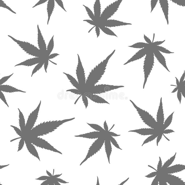 Seamless Pattern of Grey Hemp on a White Background. a Sample of ...