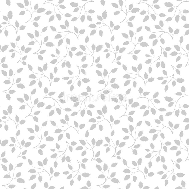 Seamless Pattern with Grey Leaves Stock Vector - Illustration of leaves ...