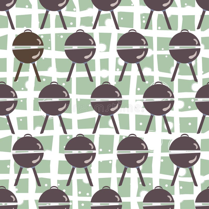 Seamless Pattern with Grill Stock Illustration - Illustration of menu ...