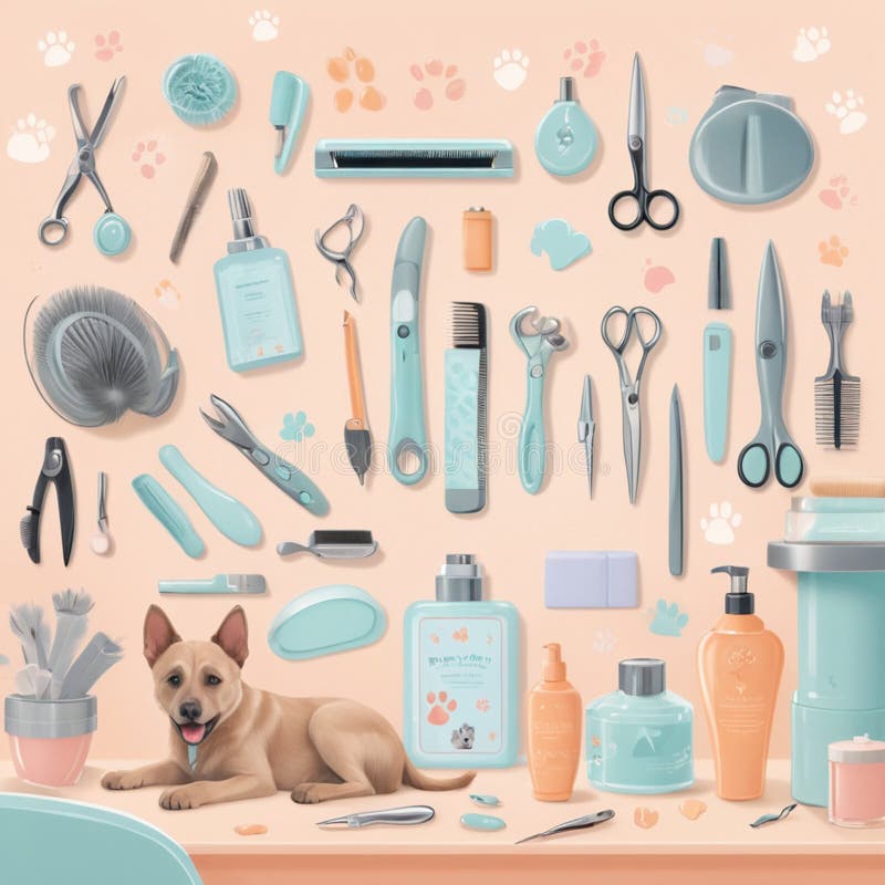 Seamless Pattern. Grooming for Animals. Pet Care. Flat Design Stock ...