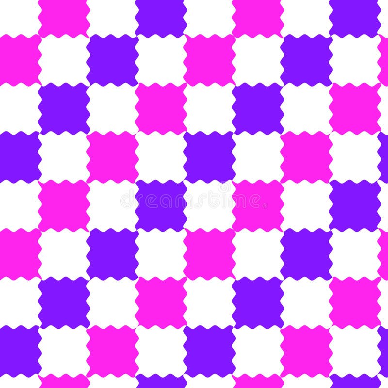 Seamless Pattern of Groovy Wavy Psychedelic Checkerboard Stock Vector ...