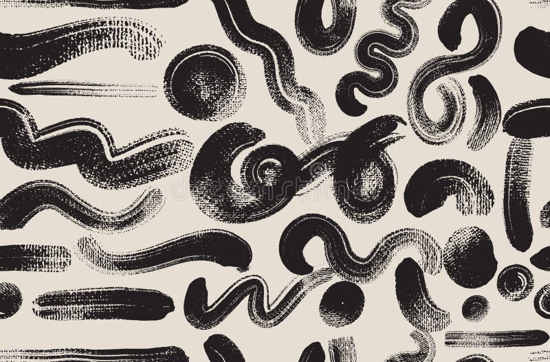 Seamless Pattern Grunge Paint, Ink Brush Stroke, Brush, Line or Texture ...