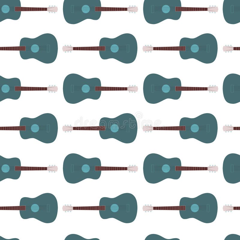 Seamless Pattern with Guitars Stock Vector - Illustration of audio ...