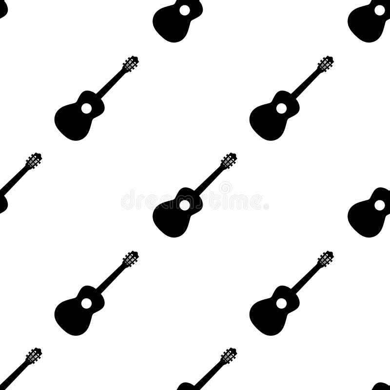Seamless Electric Guitar Pattern on Light Blue Background .Music ...