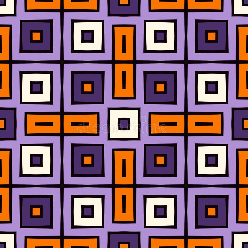 Seamless Pattern in Halloween Traditional Colors. Repeated Squares ... Seamless Pattern in Halloween Traditional Colors. Repeated Squares ...