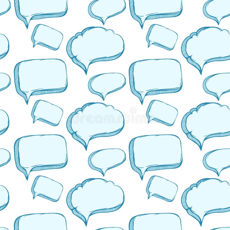 Seamless Pattern of Hand Draw Bubble Chat Stock Vector - Illustration ...