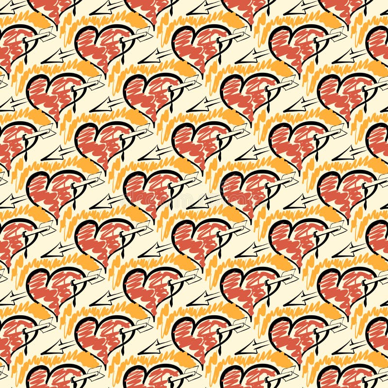 Drawing of hearts. stock illustration. Illustration of creative - 92148490