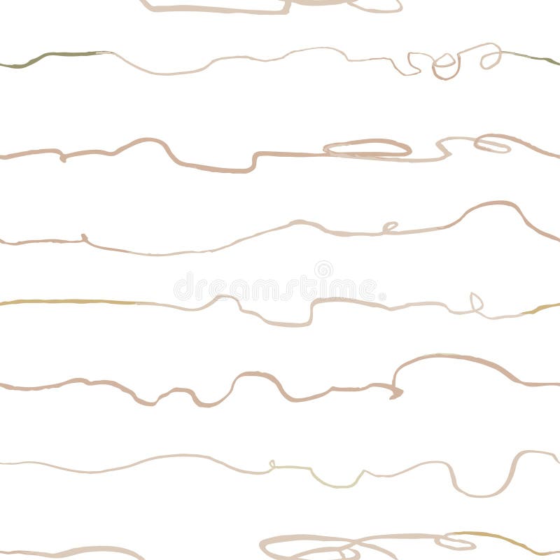 Seamless Pattern with Hand Drawn Abstract Horizontal Lines, Doodles ...